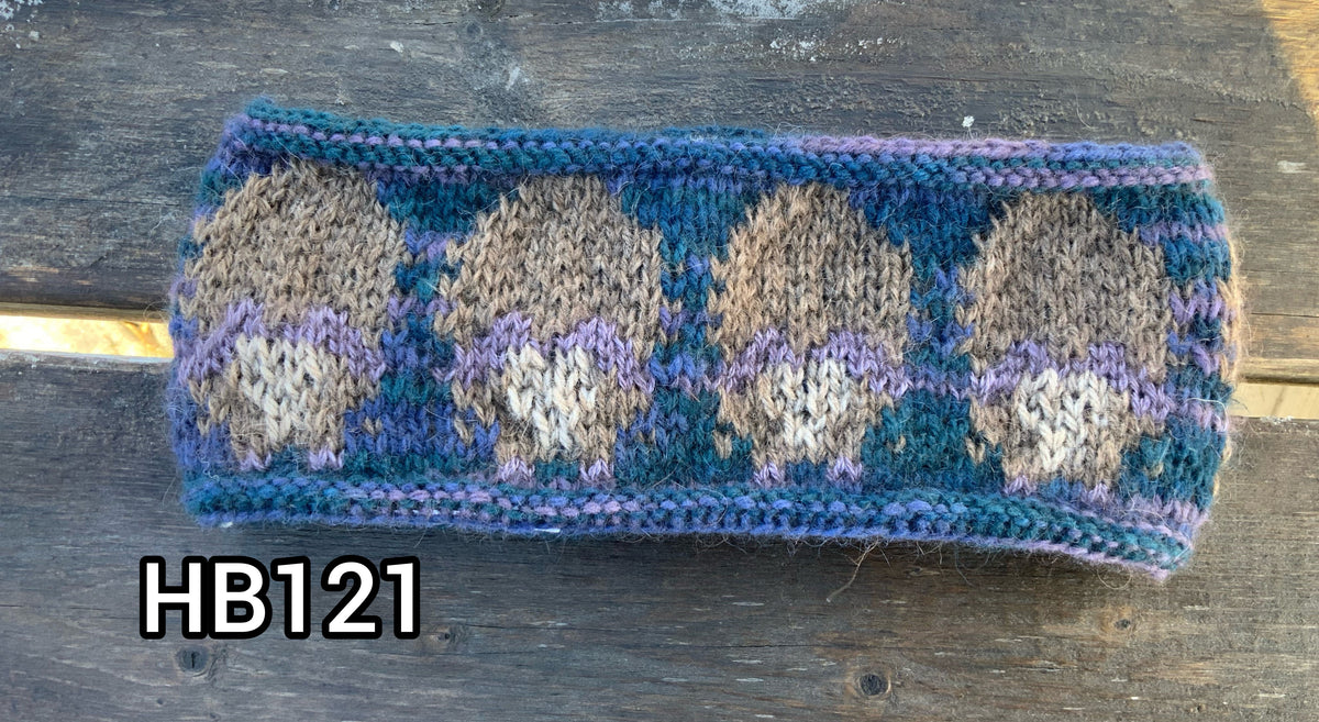 Merino Wool & Qiviut Blue/Purple Variegated Herd Circle Headbands ...