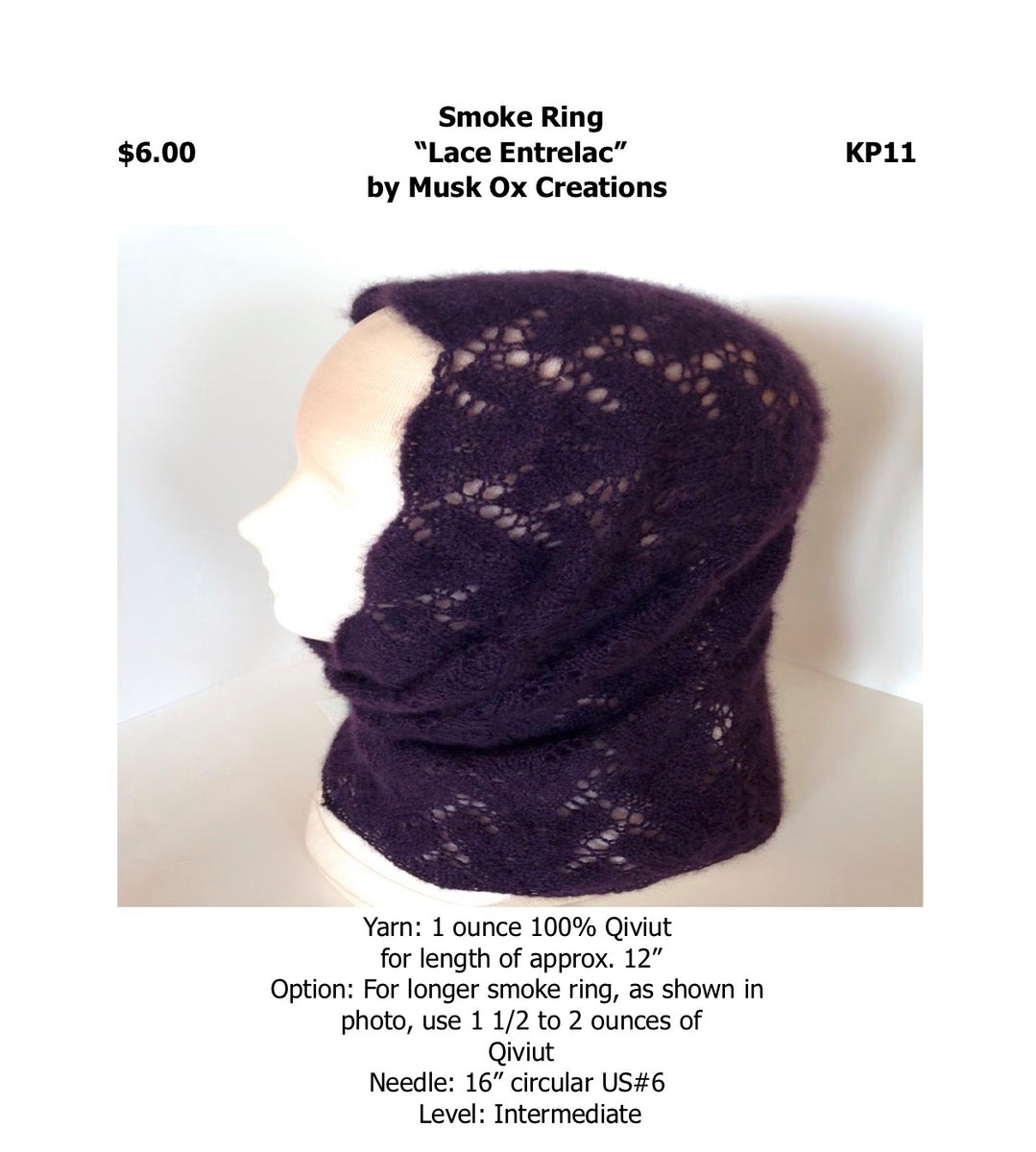 Knitting Pattern Lace Entrelac Smoke Ring – Musk Ox Farm Shop