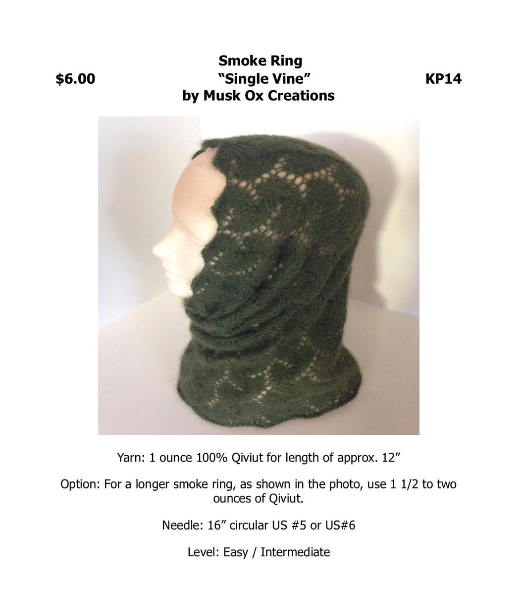 Knitting Pattern Single Vine Smoke Ring – Musk Ox Farm Shop