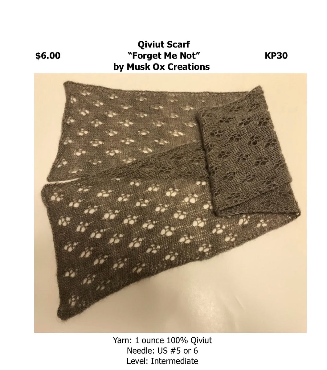 Knitting Pattern Forget-Me-Not Scarf – Musk Ox Farm Shop