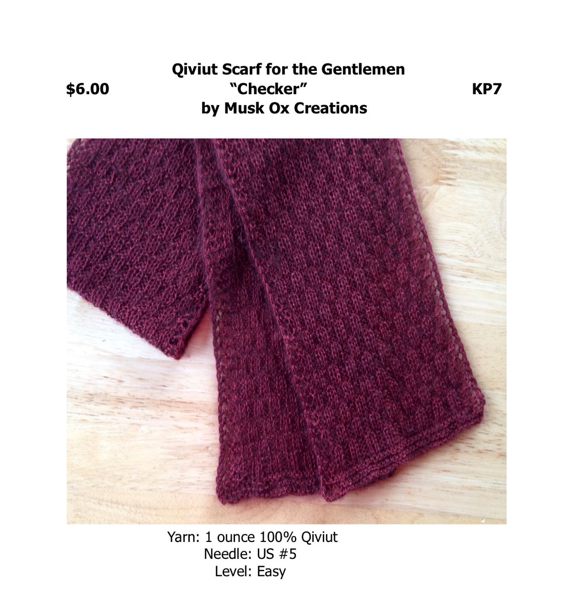 Knitting Pattern Checker Scarf – Musk Ox Farm Shop